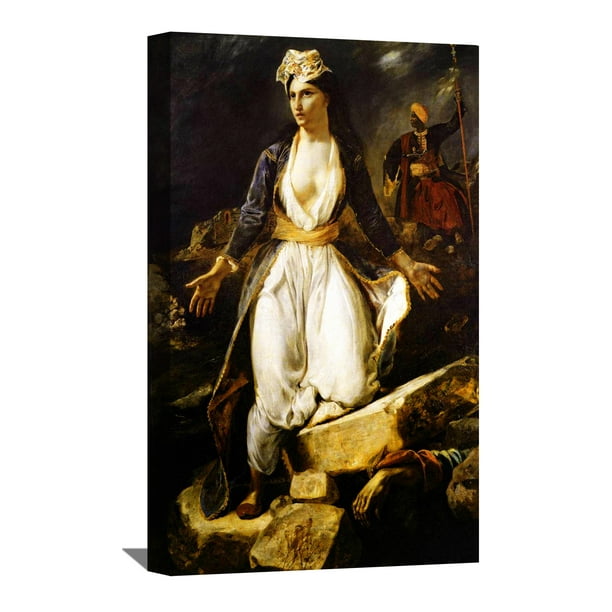 Eugene Delacroix Painting Art Print Greece On The Ruins French Romanticism Canvas Art Framed ...