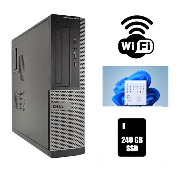 Restored Dell OptiPlex 3010 DT Desktop Computer 16GB Ram 240GB SSD Wi ...
