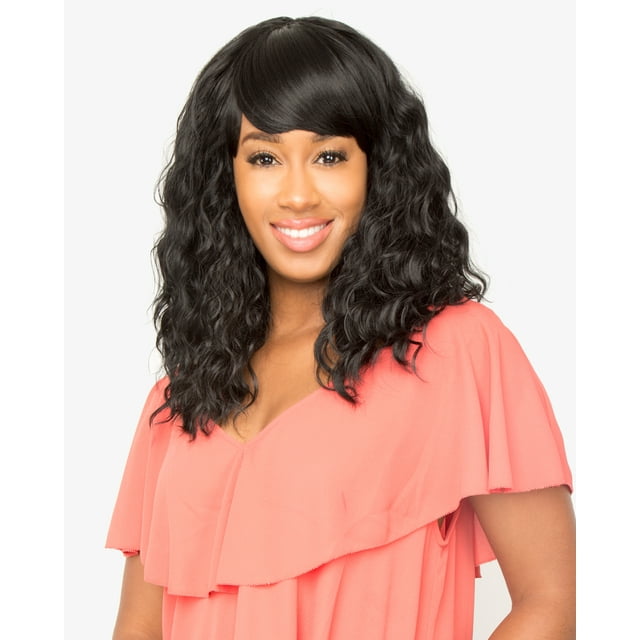 (F4/30) Abelle CELINE Synthetic Medium Long Wavy Bang Wig - Walmart.com