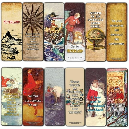 Creanoso Peter Pan Quotes Bookmarks (12-Pack) - Unique Art Print Design ...