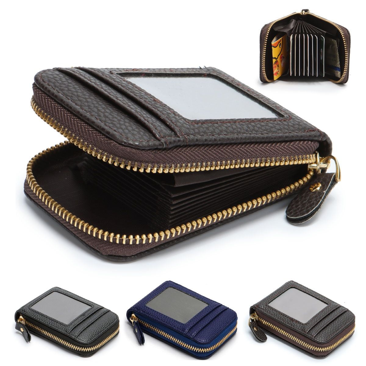 Gustave Women Men Leather Credit Card Holder RFID Blocking Spacious ...