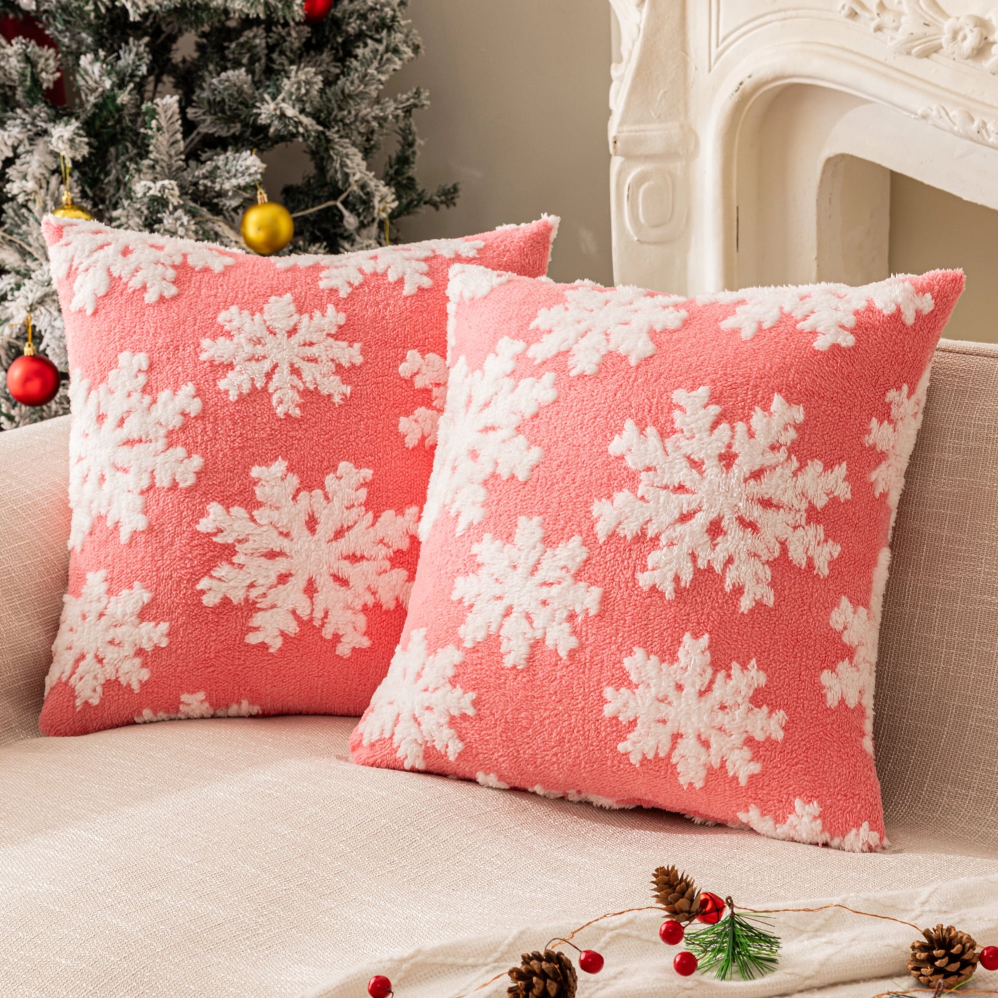 Click here for Aqothes Christmas Snowflake Throw Pillow Covers  D... prices