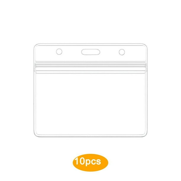 pitrice 10 Pieces Waterproof Transparent Card Holder Plastic Badge Name ...