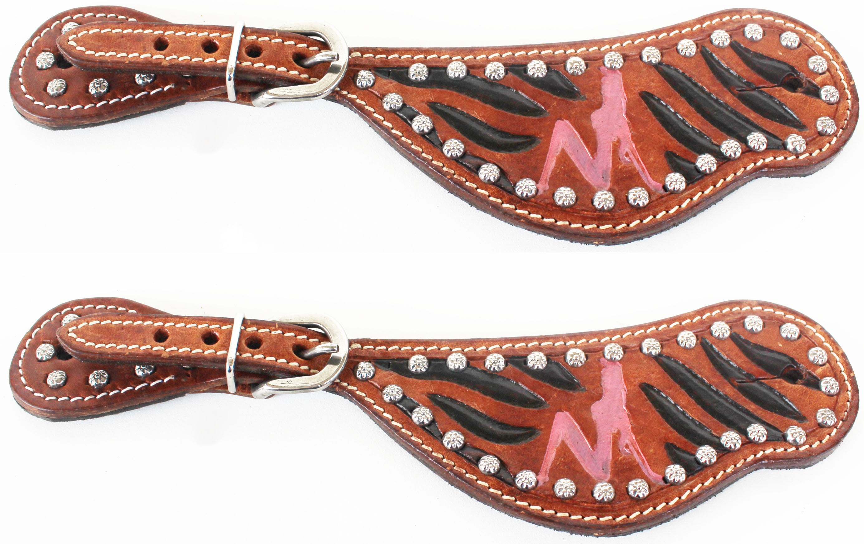 Horse Western Riding Cowboy Boots Leather Spur Straps Tack 7424 ...