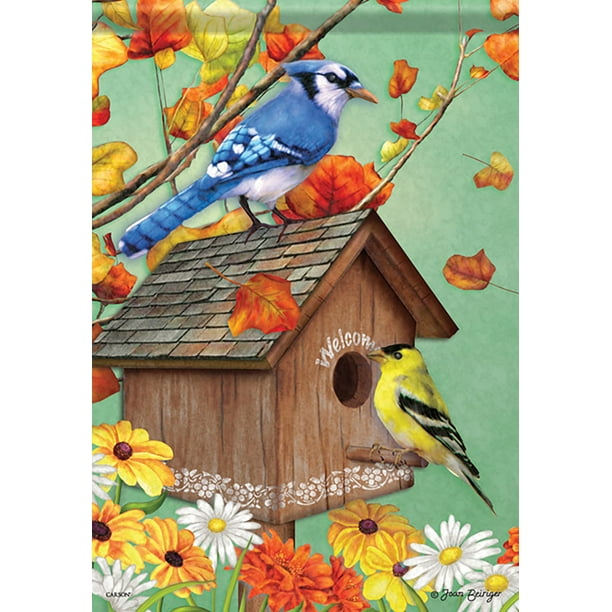 Autumn Home House Flag Double Sided Decorative Banner 28" x 40 ...