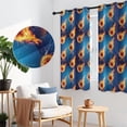 Basketball and Fire Blue Pattern Blackout Curtains,Triple Weaved Fabric ...