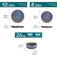 12-Piece Grey-Blue Reactive Glaze Dinnerware Sets Plates and Bowls ...