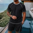 Men's Moisture Wicking Track Suits 2 Piece Outfits Casual Short Sleeve ...