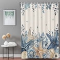 Bathroom Shower Curtain Vintage Sea Stars Shells Waterproof Shower ...