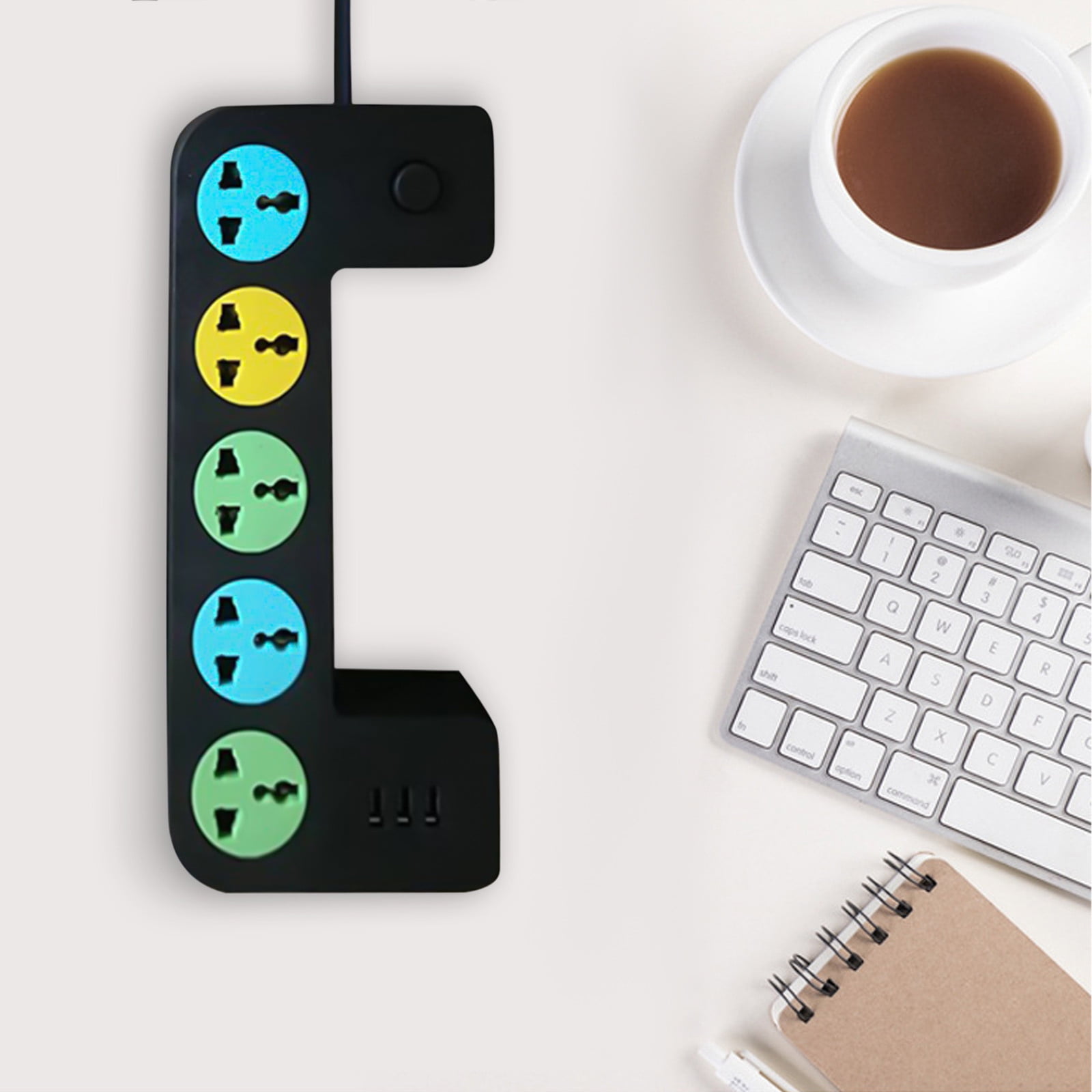 Dpityserensio Travel Power Strip,6.56Ft Extension Cord with 3 USB Ports ...