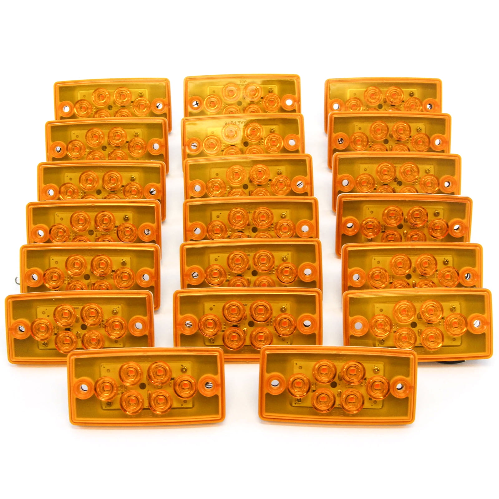 Red Hound Auto 20 Sealed Waterproof Amber Rectangular LED Lights (Each ...