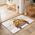2x3ft Area Rug,Farm Sunflower Red Truck Wood Washable Large Rugs Soft ...