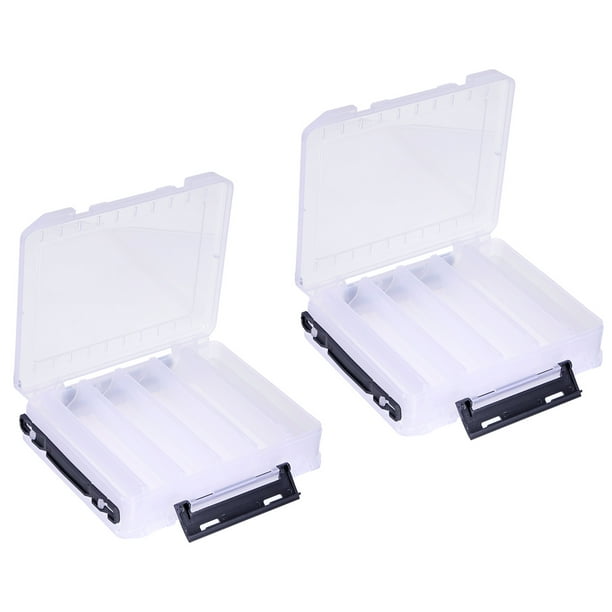 Fishing Lure Storage Box 2 Pack Plastic Double Sided Fish Tackle ...