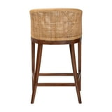 bali & pari Lumajang Bar Stool - Natural Rattan & Acacia Wood - Walmart.com