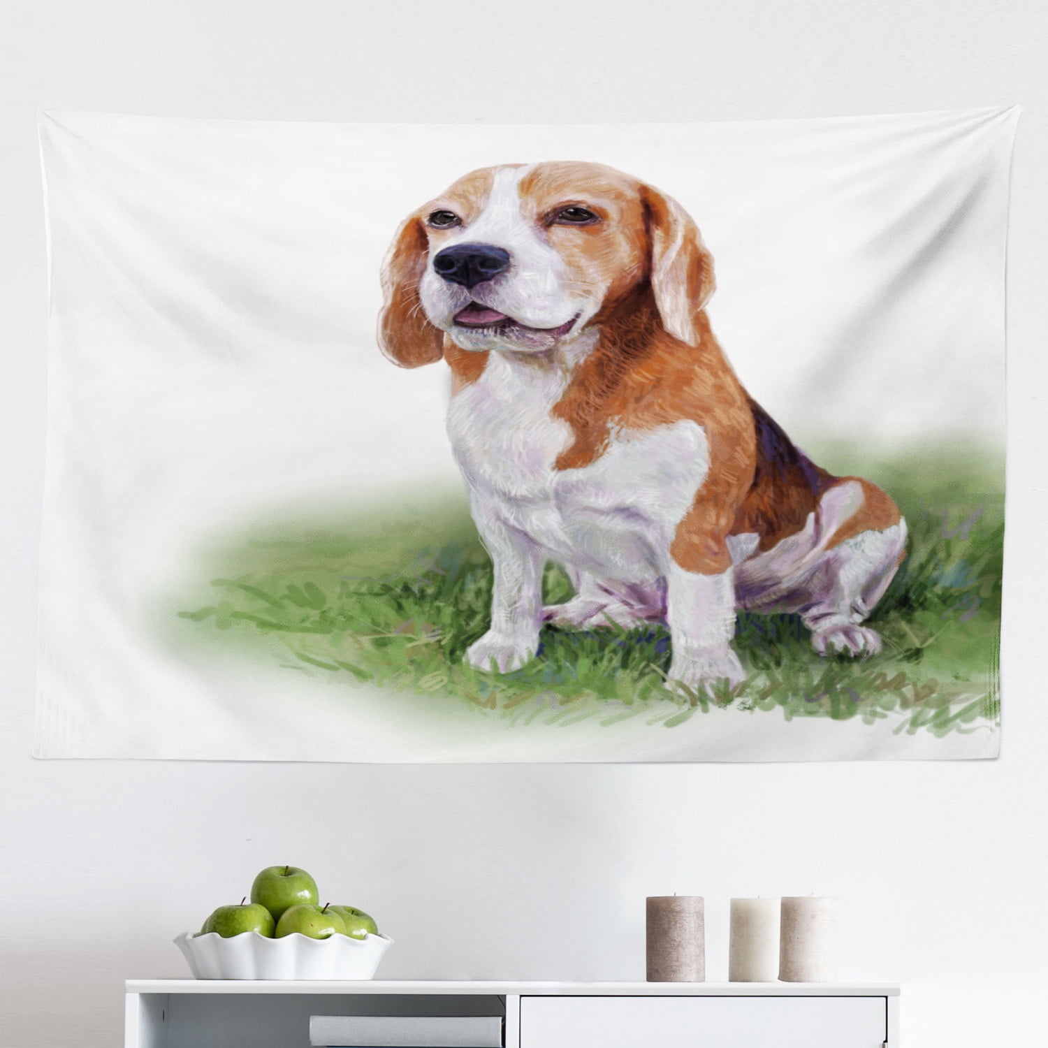 Beagle Tapestry, Dog Lover Inspirational Motto Loving Simplistic ...
