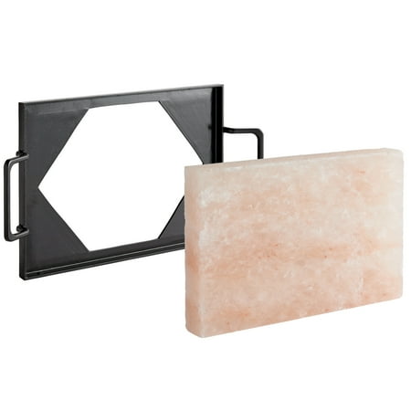 12" x 8" Himalayan Salt Slab with Oven- and Grill-Safe Serving Tray ...