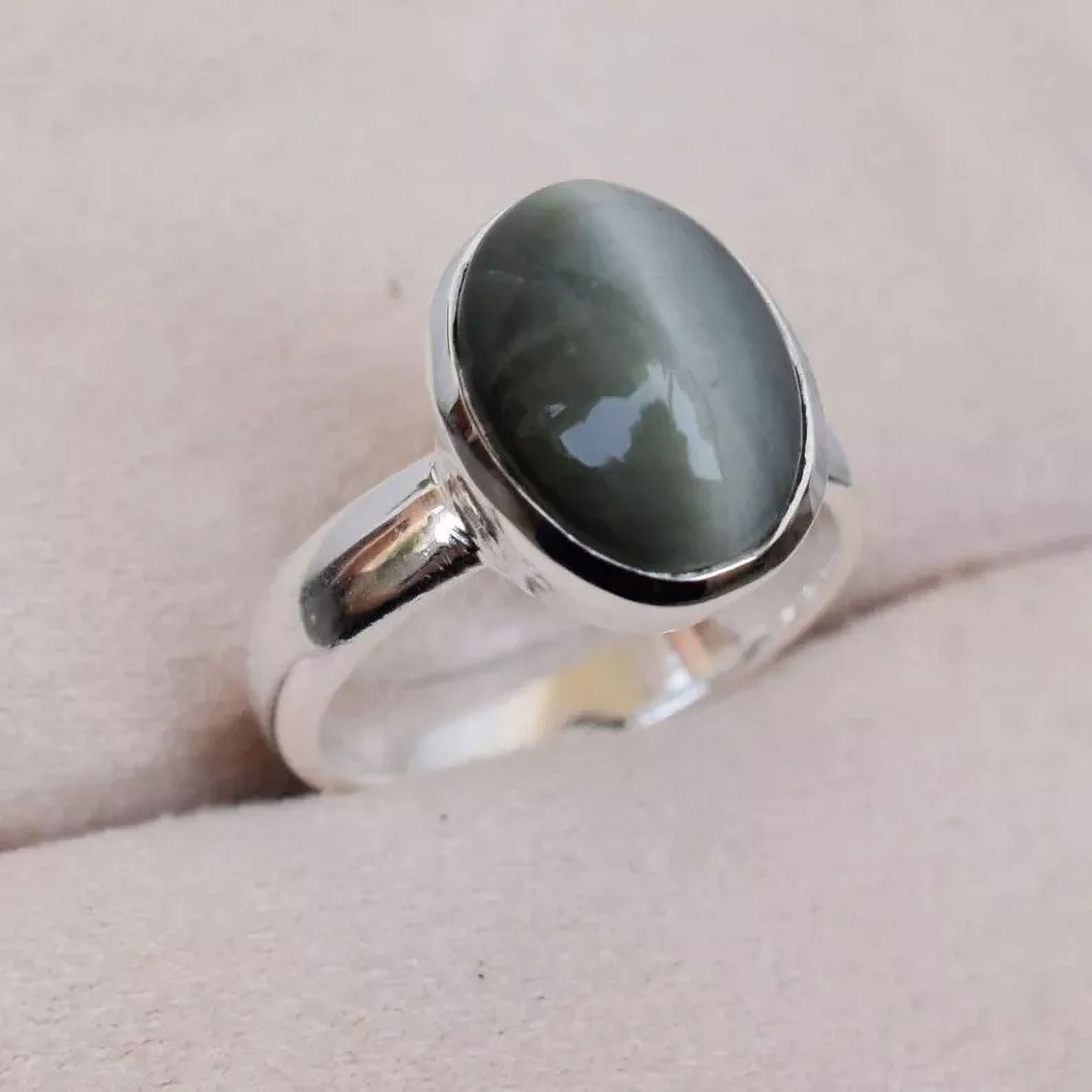 Click here for Gememporium Natural Cats Eye Ring 925 Sterling Sil... prices