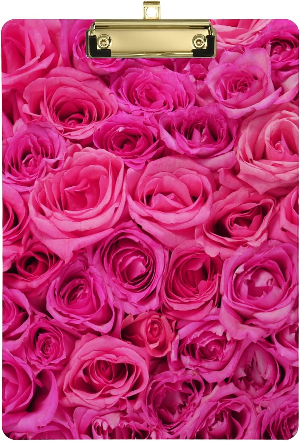 ZHANZZK Hot Pink Roses Clipboard Hardboard Wood Nursing Clip Board and ...