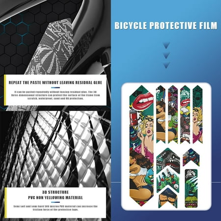 Bike Frame Protection 3D PVC Bicycle Sticker; Luminous Bicycle Frame ...