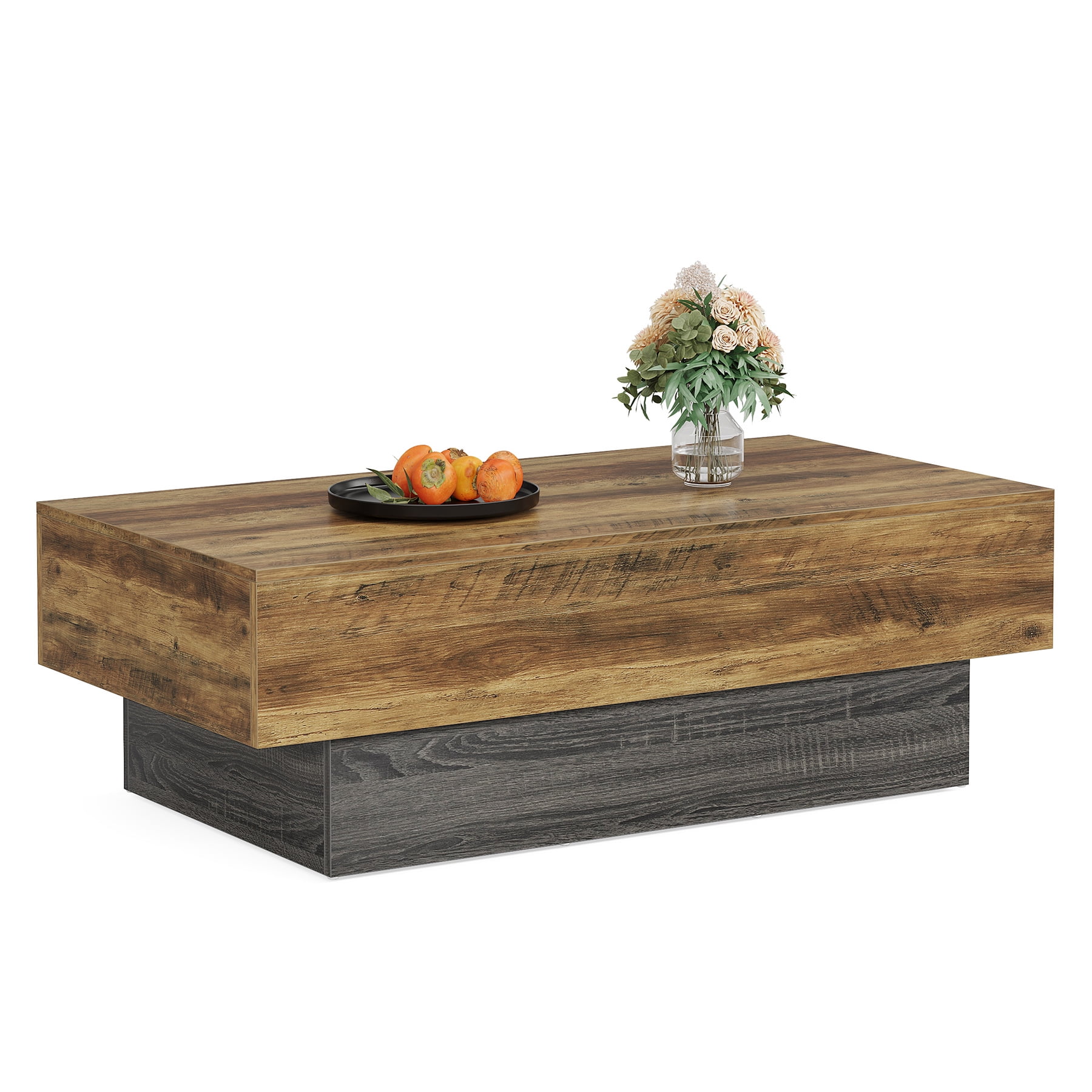 Click here for Fnova Modern 55 Inch Rectangle Wooden Coffee Table... prices