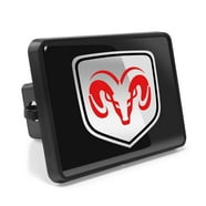 Ram Head White On Black 2" Tow Trailer Hitch Cover Plug Insert ...
