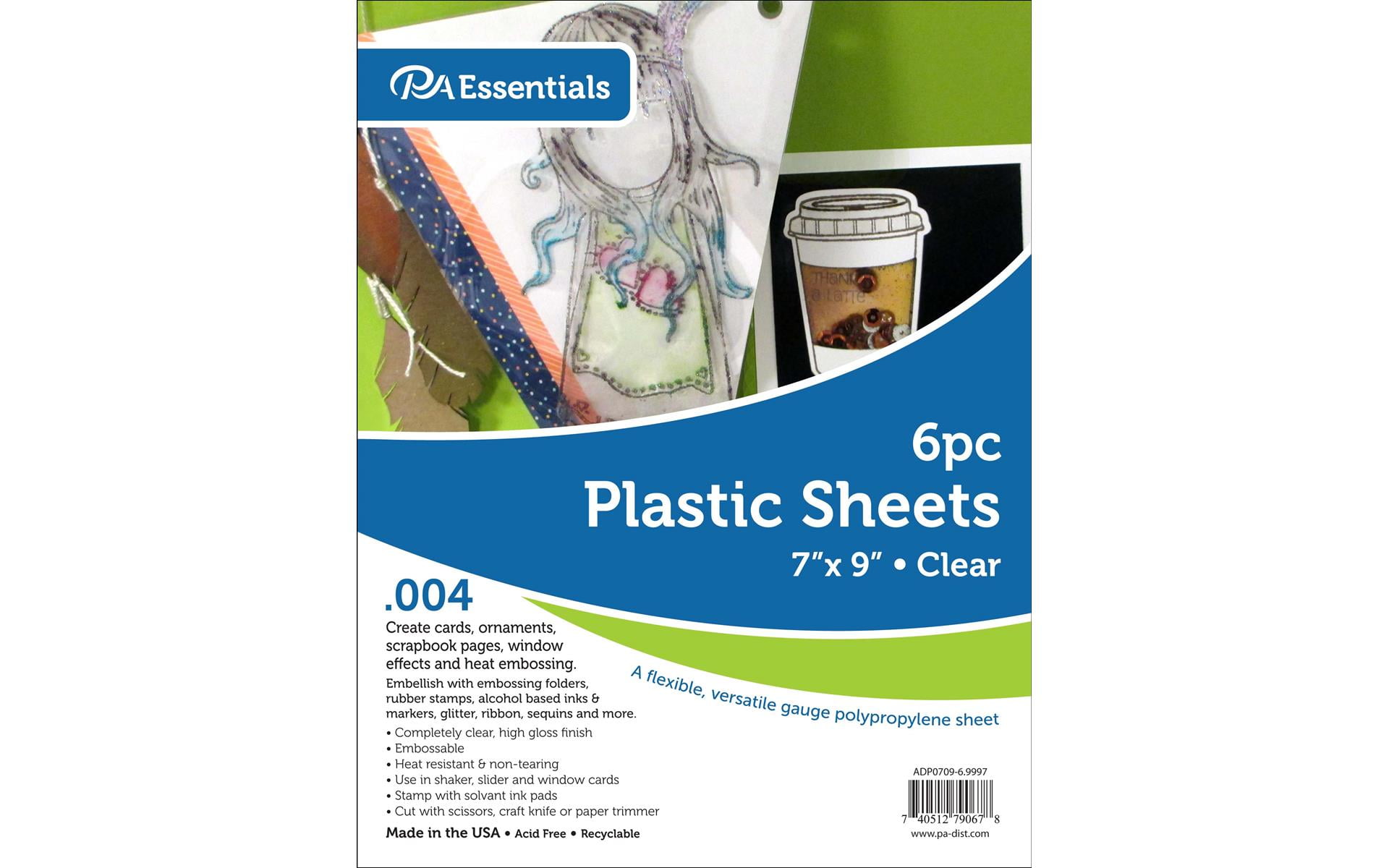 PA Paper Accents Plastic Sheet, Clear, Removable Cover Sheet, 6 Piece ...