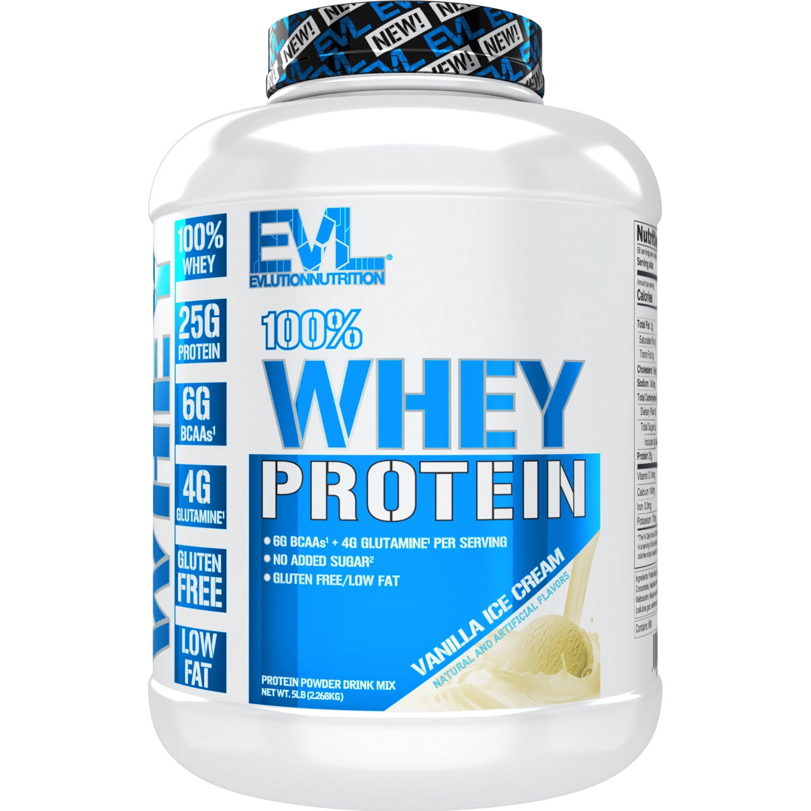 Protein Powder 25g - Evlution Nutrition 100% Whey Protein Powder 5 LB ...