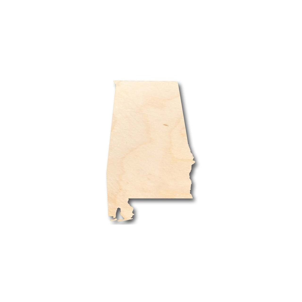 Unfinished Wood Alabama Shape - State - Craft - up to 24" DIY 4" / 1/4 ...