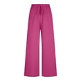 Aoochasliy Women's Cotton Linen Loose Straight Long Pants No Pockets ...