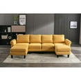 L-Shape Modular Sectional Sofa, Accent Sofa with Movable Ottoman ...