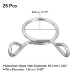 25 Pcs Fuel Line Hose Tubing Spring Clips 14mm Water Pipe Spring Clip ...
