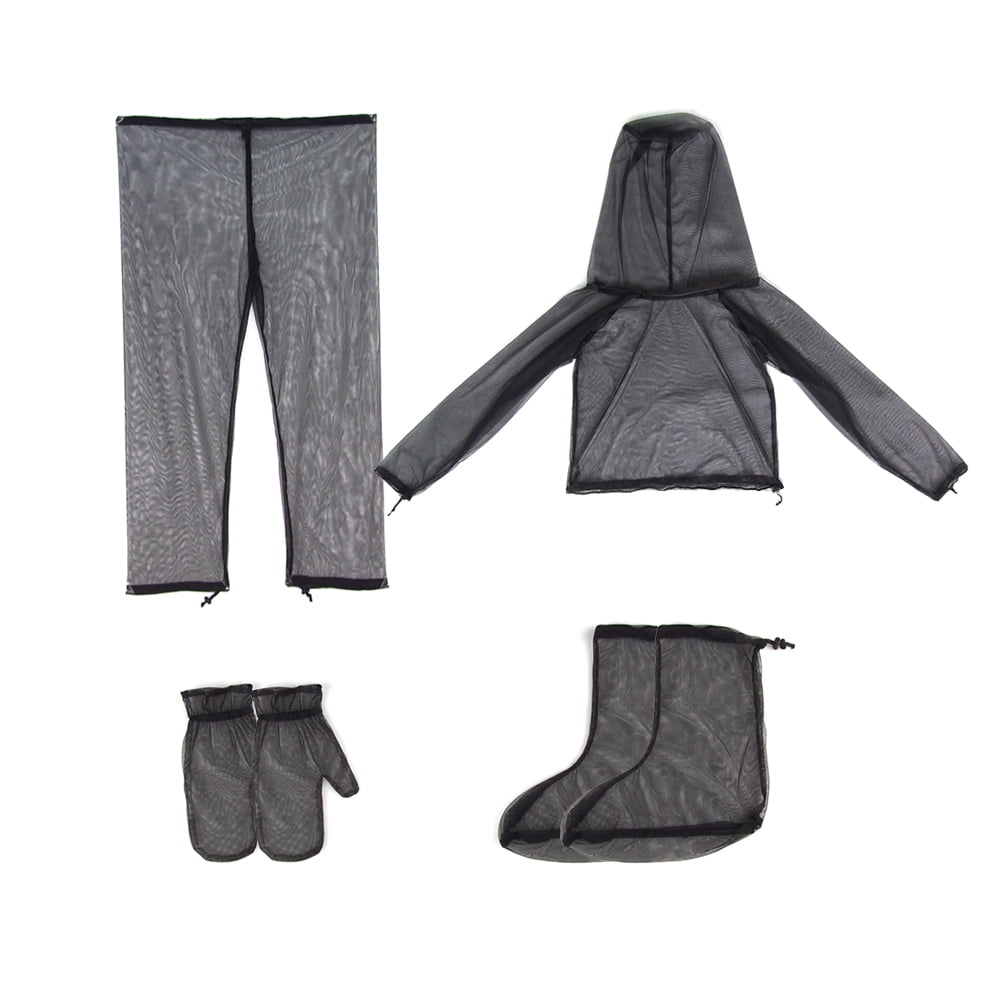 4Pcs Mosquito Suit,Light-Weight Bug Repellent Jacket Hood and Pants Net ...