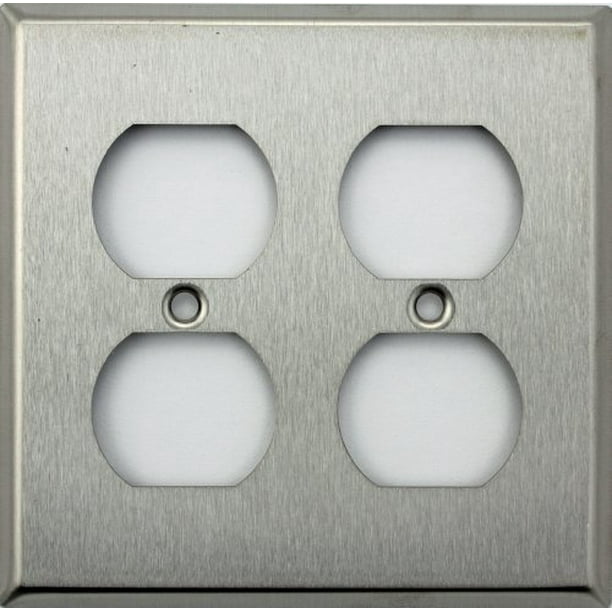 Classic Accents Brushed Satin Stainless Steel 2 Gang Wall Plate - 2 ...