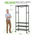 HOKEEPER 35"x18"x81" Heavy Duty Rolling Wire Garment Rack Clothes Rack ...