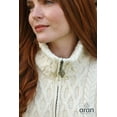 Aran Merino Wool Irish Zipper Cardigan Women's Cable Knitted Jacket ...