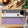 Abstract Purple Cotton Linen Placemats Set of 1, Grey Stripes Moroccan ...