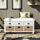 Roundhill Furniture Rouen Storage Bench, White - Walmart.com