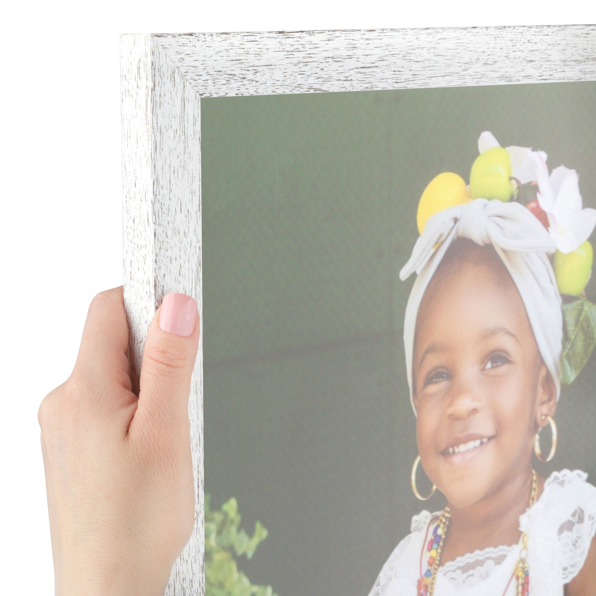 ArtToFrames 8x20 Inch Distressed White Picture Frame This White Wood