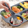 dajkiuy Divided Plates with Knife Fork Spoon, 5 Compartments Reusable ...