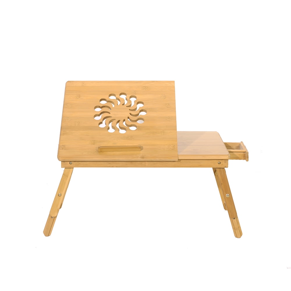 SIGuang 21" Trendy Adjustable Bamboo Computer Desk with Sunflower ...