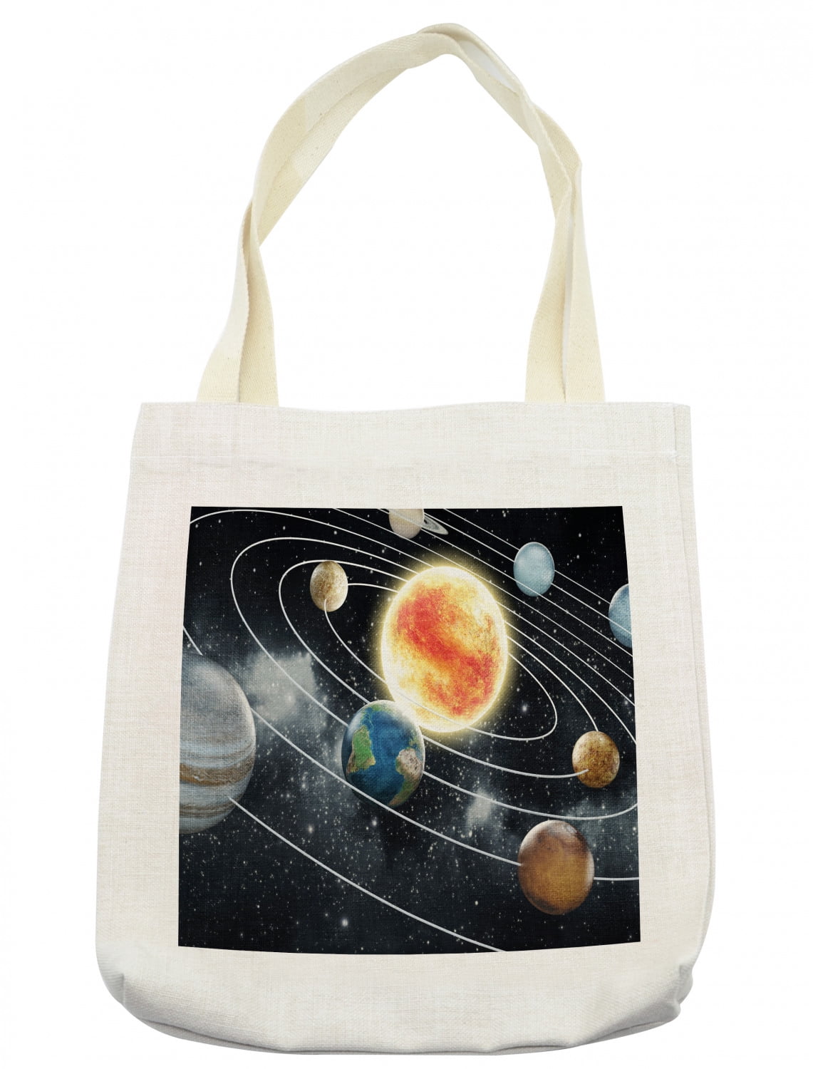 Outer Space Tote Bag, Solar System 8 Planets Universe Elements Sun ...