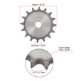 Uxcell 16 Teeth Flat Chain Sprocket Type A 1/2" Pitch, 12mm Bore Carbon ...