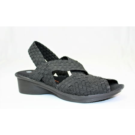 Bernie Mev Women's Kira Wedge Sandals - Black - 38 | Walmart Canada