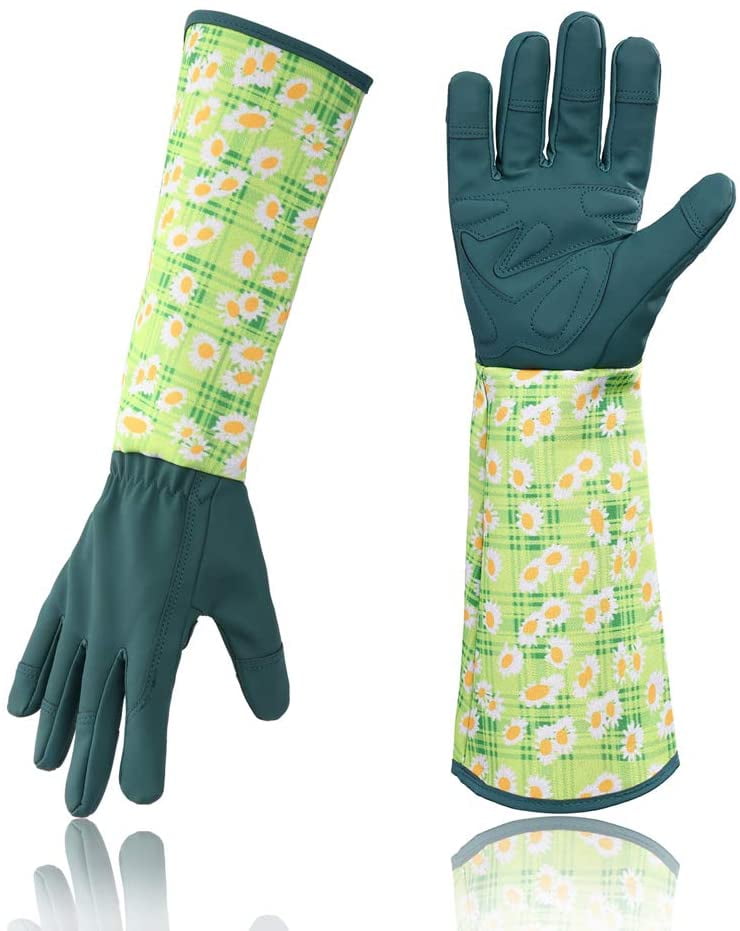 Gardening Rose Leather Gloves Women Extended Pro Gloves Rose Pruning ...