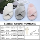 LORDFON Open Toe Cross Band Womens House Slippers Fluffy Indoor Slip On Slippers - Walmart.com