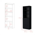 Nmkwnr 2 Door Bookcase with 2 Inner Shelves and 3 Open Shelves for Home ...