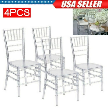 BalsaCircle Clear Stackable Acrylic Transparent Armless Chiavari Chair ...