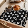 Animals Footprints Cotton Linen Placemats Set of 6, Dogs Paws Pattern ...