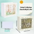 2Pcs 2 Colors French Retro Fox Printed Rectangle Paper Tote Bags 2Pcs ...