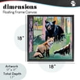 Forest Animals in Deep Space Black Framed Floater Canvas Wall Art ...